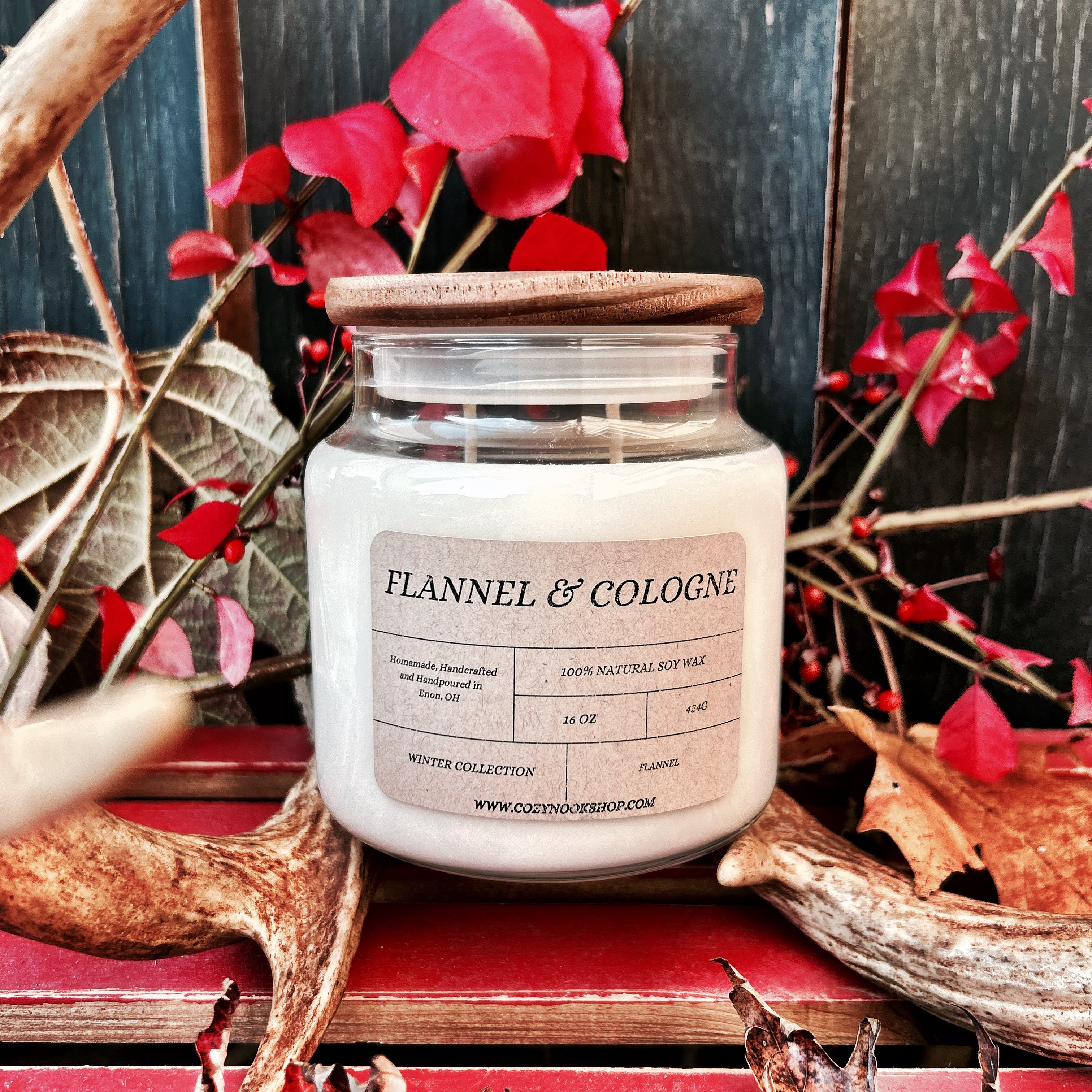 Flannel & Cologne 16oz Candle – Cozy Nook Shop